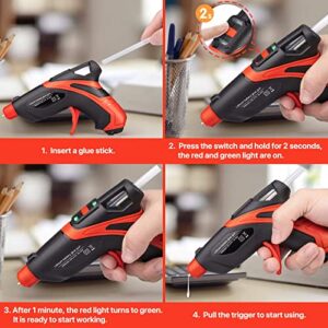 Cordless Hot Glue Gun,Fast Preheating Hot Glue Gun Kit with 30 Pcs Glue Sticks,USB Rechargeable Melt Glue Gun Tools for Quick Home Repairs, Arts, Crafts, DIY and Festival Decorations