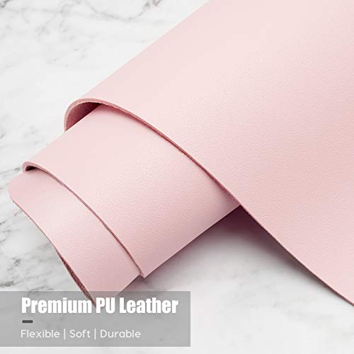 Hsurbtra Desk Pad, 30" x 14" PU Leather Desk Mat, XL Extended Mouse Pad, Waterproof Desk Blotter Protector, Ultra Thin Large Laptop Keyboard Mat, Non-Slip Desk Writing Pad for Office Home, Pink