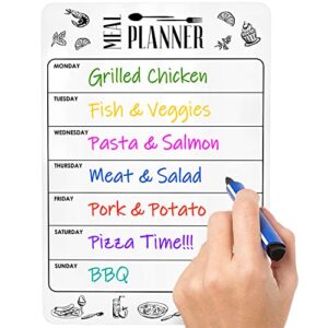 magnetic meal planner for refrigerator dry erase a4 – magnet weekly menu board for fridge – magnetic menu white board – fridge meal planner magnet – meal planner dry erase board