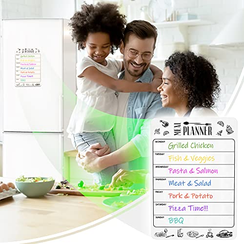 Magnetic Meal Planner for Refrigerator Dry Erase A4 - Magnet Weekly Menu Board for Fridge - Magnetic Menu White Board - Fridge Meal Planner Magnet - Meal Planner Dry Erase Board