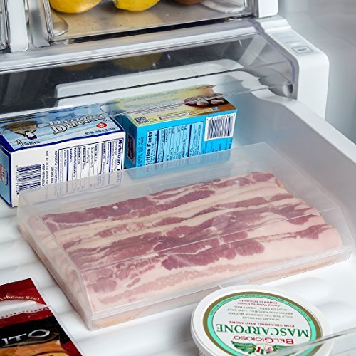 Home-X Bacon Saver, Plastic Bacon Container/Kitchen Meat Saver Storage Container