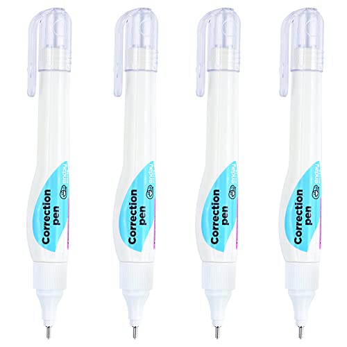 Correction Pen White Out Liquid Pen Multi-Purpose Whiteout with Metal Tip – For School, Office & Home 7 ml Correction Fluid (Pack of 4) – by Enday