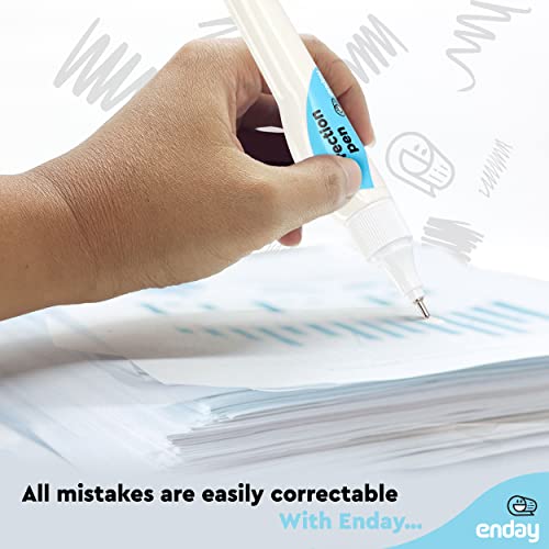 Correction Pen White Out Liquid Pen Multi-Purpose Whiteout with Metal Tip – For School, Office & Home 7 ml Correction Fluid (Pack of 4) – by Enday