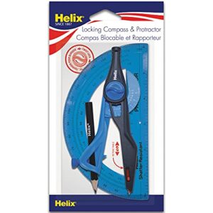 helix universal locking compass and protractor set, assorted colors (18803)