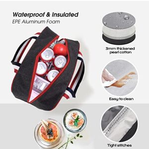 HOMESPON Lunch Bag Insulated Tote Bag Lunch Box Resuable Cooler Bag Lunch container Waterproof Lunch holder for Women/Men,dark grey