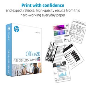 HP Printer Paper | 8.5 x 11 Paper | Office 20 lb | 3 Ream Case - 1500 Sheets | 92 Bright | Made in USA - FSC Certified | 112090C