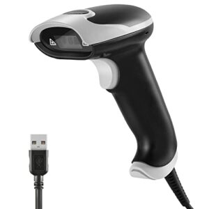 qr usb barcode scanner wired handheld bar code scanner reader jrhc handheld usb barcode scanner wired automatic 2d 1d bar code reader plug and play for supermarket, convenience store, warehouse…