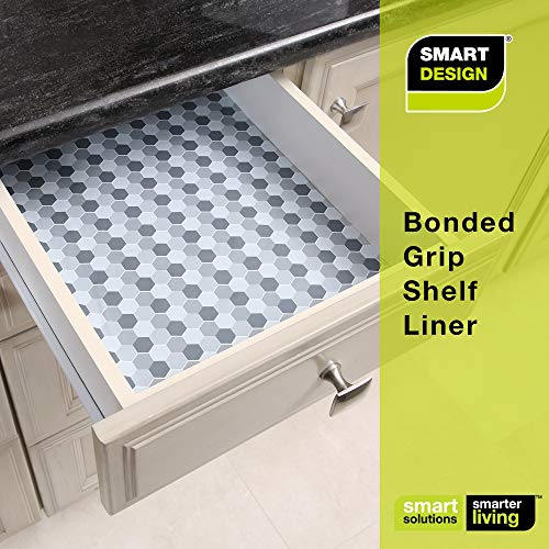 Smart Design Bonded Grip Shelf Liner - 12 Inch x 10 Feet - Non Adhesive, Strong Grip Bottom, Easy Clean Kitchen Drawer, Cabinet, Cupboard Dresser Protector Cover, Non Slip Rubber Mat - Wisteria Red