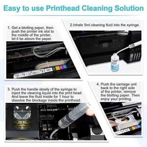 Printhead Cleaning Kit for Epson, Printer Cleaning Kit for HP, Inkjet Printer Head Cleaning Kit for Brother, Printer Cleaner Nozzle Cleaner Solution for Canon, Printers Print Head Cleaning Kit 100mL