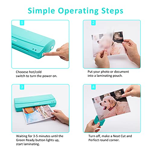 TIANSE Laminator Machine, 9-Inch A4 Thermal Laminator, 4-in-1 Hot & Cold System for Professional Finish, Use for Home, Office, School, with Paper Trimmer, Corner Rounder, 50 Pcs A5 Laminating Pouches