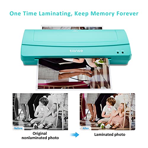 TIANSE Laminator Machine, 9-Inch A4 Thermal Laminator, 4-in-1 Hot & Cold System for Professional Finish, Use for Home, Office, School, with Paper Trimmer, Corner Rounder, 50 Pcs A5 Laminating Pouches