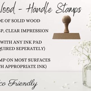 Stampi Custom Address Stamp - 3 Lines Customizable Text with 15 Graphics - Self Inking Rubber or Wood Handle Stamp - Wedding Address Stamp - Modern Return Address Stamp - 7/8 x 2 3/8 (Thomas)