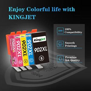 Kingjet Compatible Ink Cartridge Replacement for HP 902XL 902 XL Ink Cartridges to use for HP Officejet Pro 6978 6968 6970 6958 6962 6975 6960 6954 Printer (4 High Yield Combo Packs)