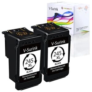 v-surink high-yield 245xl ink cartridge replacement for canon pg-245xl compatible with canon pixma mx490 mx492 mg2522 ts3100 ts3122 ts3322 ts3320 tr4500 tr4520 tr4522 mg2500 printer (2 pack, black)