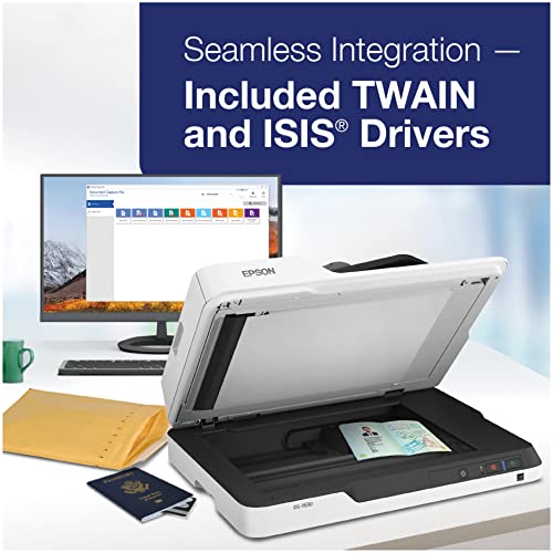 Epson DS-1630 Document Scanner: 25ppm, TWAIN & ISIS Drivers, 3-Year Warranty with Next Business Day Replacement