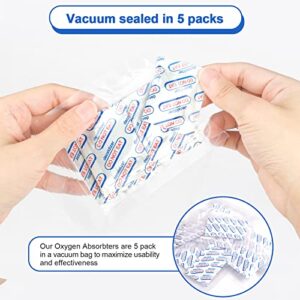 400cc Oxygen Absorbers for Food Storage - 100 Count (20x Packs of 5) - for Long Term Food Storage & Survival, Mylar Bags, Canning, Harvest Right Freeze Dryer, Dehydrated, and Preserved Foods