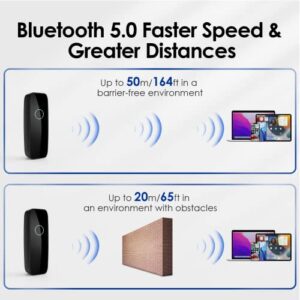 Bluetooth Barcode Scanner, Mini 1D & 2D Wireless Barcode Scanner,2-in-1 Bluetooth & USB Wired Portable Barcode Scanner