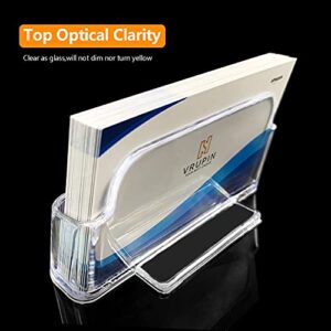 Business Card Holder for Desk - 4 Pack Acrylic Business Card Holder , Fits 30-50 Business Cards Display Business Card Stand Desktop Business Card Holders for Exhibition