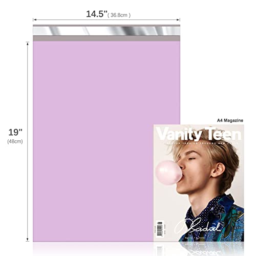 Fuxury Poly Mailers 14.5x19 Inch 100 Pcs, Waterproof Shipping Bags for Clothing, Strong Adhensive Shipping Envelopes for Small Business Suppliers, Self Seal Mailers Poly Bags Mailing Envelopes Purple