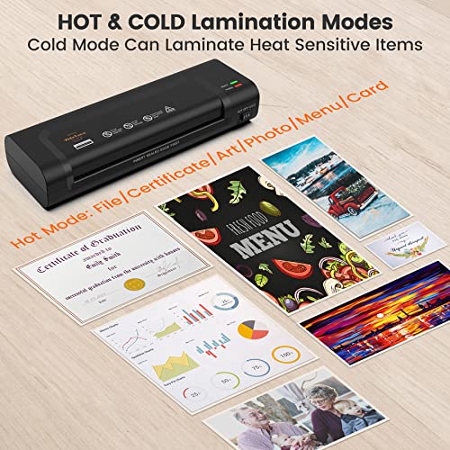 Laminator Machine,VidaTeco 9-inch Thermal&Cold Laminator with Laminating Sheets 20 pcs,Laminating Machine with 2-Min Faster Preheat,Personal Lamination Machine with Patented Roller for Teacher(Black)