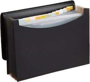 amazon basics expanding organizer file folder, letter size – black, 1-pack