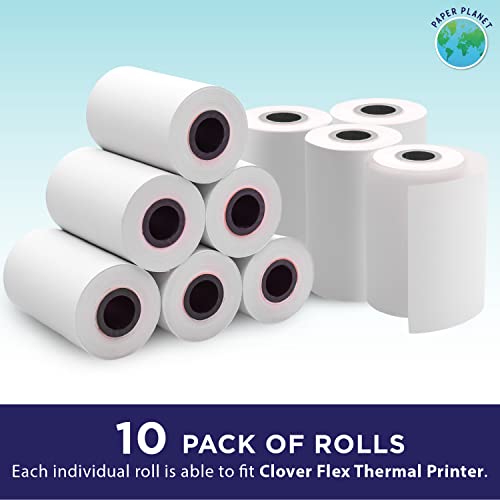 Thermal Paper for Clover POS (Clover Flex Thermal Printer) by Paper Planet | Credit Card Receipt Paper for Clover Flex C400 C401 C405 | 10 Rolls