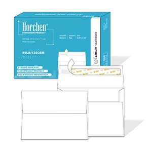 200 pack 5×7 invitation envelopes with peel & seal for cards, a7 printable envelopes bulk, white envelopes for wedding, greeting cards, mailing, graduation, baby shower(120gsm) horchen