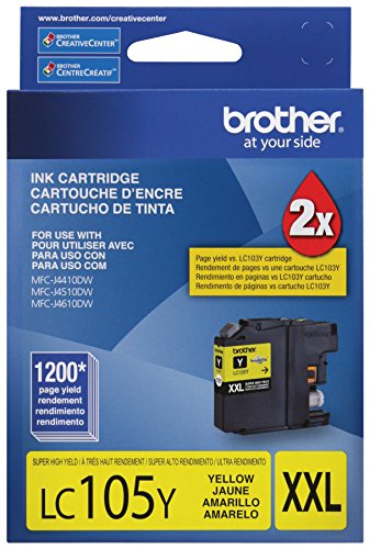 Brother Genuine LC105Y Super High Yield XXL Yellow -Ink -Cartridges