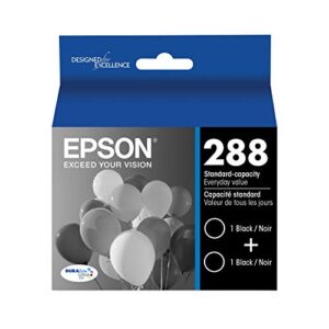 epson t288 durabrite ultra -ink standard capacity black dual -cartridge pack (t288120-d2) for select epson expression printers