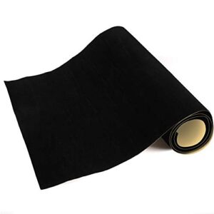 mesheshe 2pcs self adhesive felt fabric, soft velvet drawer liner, diy velvet fabric for art & crafts, jewelry box felt liner, solid color felt wallpaper (14.6″ x 39.4″, black)