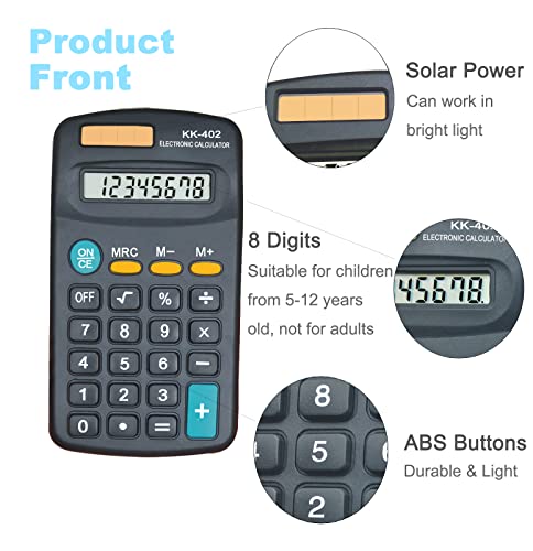 Basic Calculator Dual Power 8 Digit Desktop Calculator (Black,Set of 30)