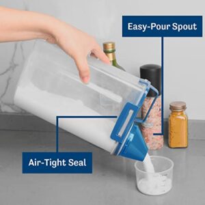 Judee's Pour Spout Kitchen Storage Container - Great for Baking Ingredients, Cereal, Rice and More - Keep Your Pantry Organized - Holds Over 4 LBS - Blue