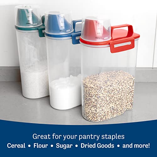 Judee's Pour Spout Kitchen Storage Container - Great for Baking Ingredients, Cereal, Rice and More - Keep Your Pantry Organized - Holds Over 4 LBS - Blue