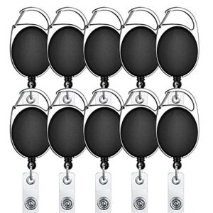 selizo 10pcs retractable badge holders retractable id badge clips badge reels retractable with carabiner reel clip