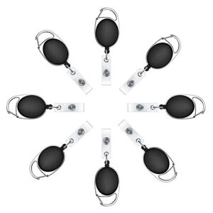 Selizo 10pcs Retractable Badge Holders Retractable ID Badge Clips Badge Reels Retractable with Carabiner Reel Clip