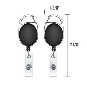 Selizo 10pcs Retractable Badge Holders Retractable ID Badge Clips Badge Reels Retractable with Carabiner Reel Clip