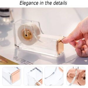 Rose Gold Office Supplies and Accessories, Acrylic Stapler, Staple Remover, Tape Holder, Pen Holder, Ballpoint Pen, Scissor, Binder Clips, Staples, Phone Holder, Ruler, Transparent Glue and 300 Notes