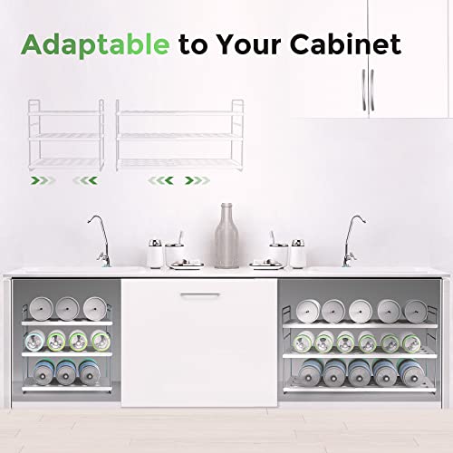 Expandable Water Bottle Organizer, Oylik 3-Shelf Stackable Plastic Water Bottle Holder, Height Adjustable Water Bottle Storage Rack for Kitchen Cabinets,Countertop,Pantry,Freezer,Fridge