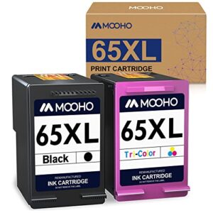 65xl ink cartridge combo pack remanufactured for hp 65 xl ink replacement for envy 5055 5052 5058 deskjet 3755 2652 2655 3722 3723 3752 3758 3730 3720 3700 2622 2655 printer (1 black, 1 color)