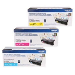 brother tn433c, tn433m, tn433y (tn-433c, tn-433m, tn-433y) cyan, magenta and yellow color toner cartridge set