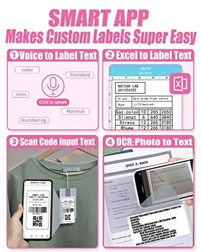 Memoking Label Makers Machine with Tape for Home & Office Organization and Storage - 3" Wireless Label Printer for Office Supplies Labels - Mini Sticker Maker - M200 Bluetooth Label Maker for Phone&PC