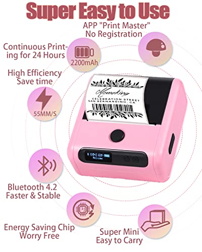 Memoking Label Makers Machine with Tape for Home & Office Organization and Storage - 3" Wireless Label Printer for Office Supplies Labels - Mini Sticker Maker - M200 Bluetooth Label Maker for Phone&PC