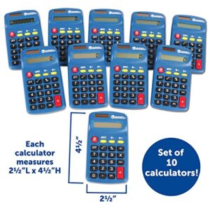 Learning Resources Primary Calculator - 10 Pieces, Ages 3+ Basic Solar Powered Calculators, Teacher Set of 10 Calculators, School Supplies