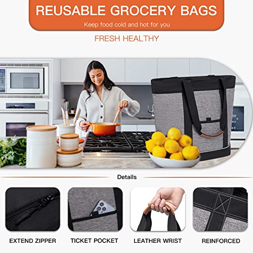 TIIOCTI Insulated Cooler Bag reusable grocery tote bags Transport Large lunch box for women Cold Or Hot Food Apply to Delivery Bag Travel Picnic