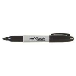 Sharpie Super Permanent Markers, Broad Fine Tip, Black, 12 Count (33001)