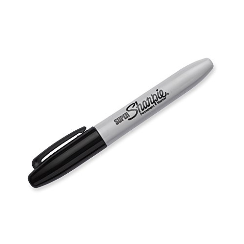 Sharpie Super Permanent Markers, Broad Fine Tip, Black, 12 Count (33001)