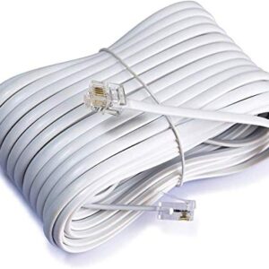 iMBAPrice 50 Feet Long Telephone Extension Cord Phone Cable Line Wire - White