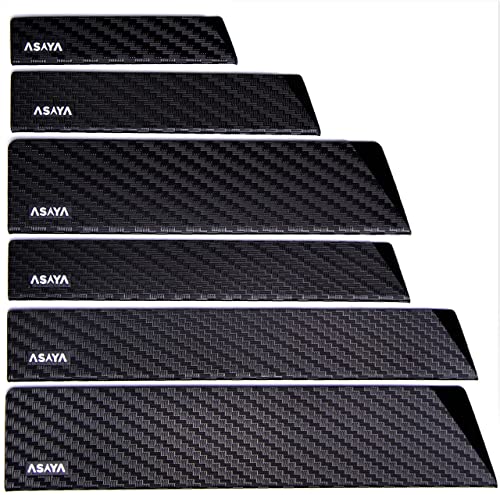 Asaya Professional Knife Edge Guards - 6 Piece Universal Blade Covers - Extra Strength, ABS Plastic and BPA-Free Felt Lining, non-Toxic and Food Safe - Knives Not Included