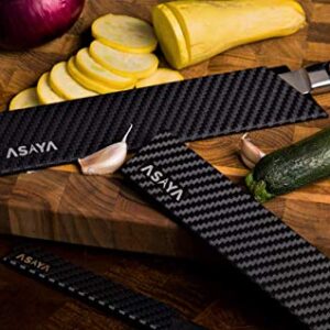 Asaya Professional Knife Edge Guards - 6 Piece Universal Blade Covers - Extra Strength, ABS Plastic and BPA-Free Felt Lining, non-Toxic and Food Safe - Knives Not Included