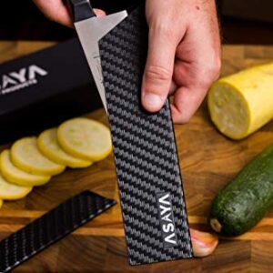 Asaya Professional Knife Edge Guards - 6 Piece Universal Blade Covers - Extra Strength, ABS Plastic and BPA-Free Felt Lining, non-Toxic and Food Safe - Knives Not Included